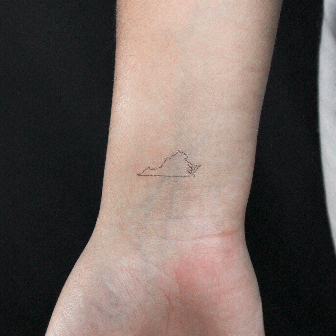 Virginia Map Outline Temporary Tattoo (set of 3) - Etsy
