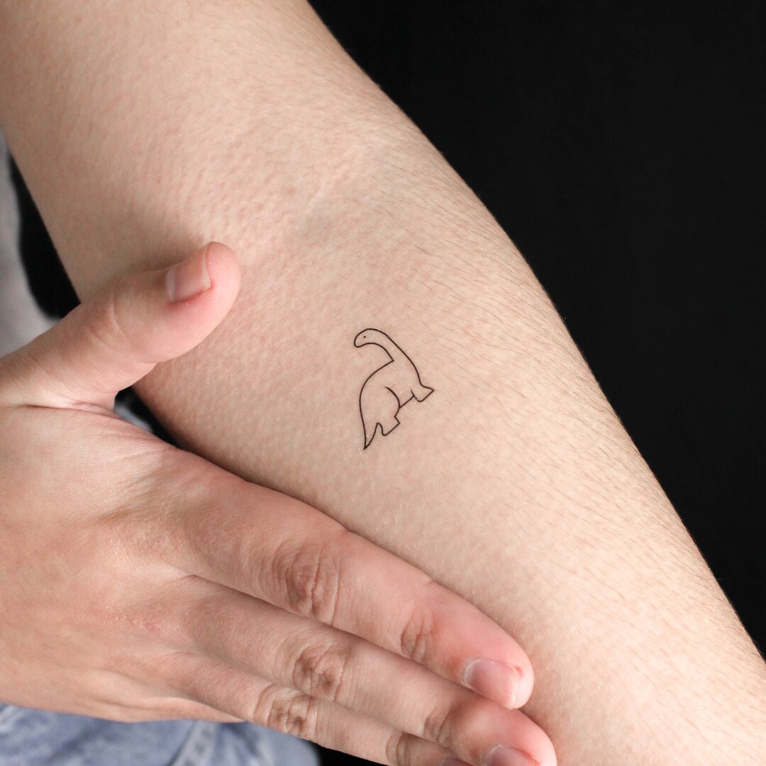 Minimalist Diplodocus Dinosaur Temporary Tattoo (set of 3) - Etsy
