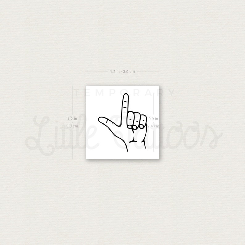 Loser Hand Gesture Temporary Tattoo (set of 3) - Etsy