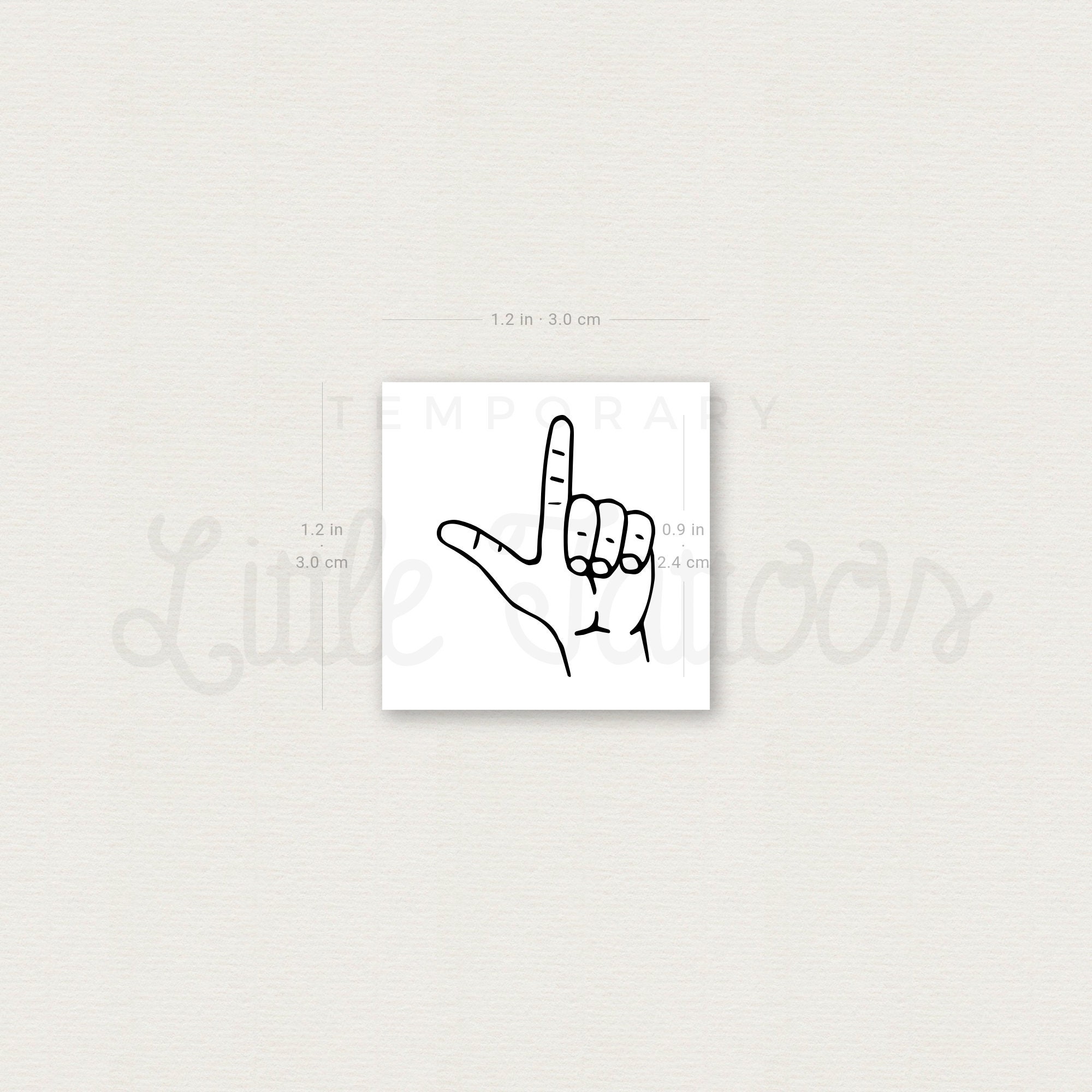 Loser Hand Gesture Temporary Tattoo (set of 3) - Etsy
