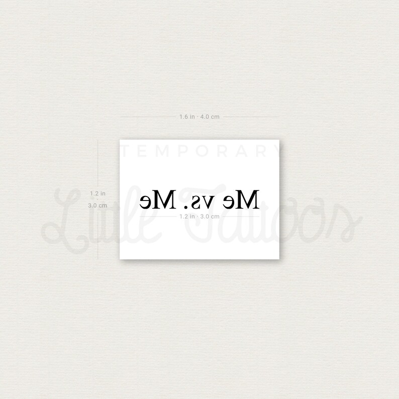 Me Vs. Me Temporary Tattoo set of 3 - Etsy New Zealand