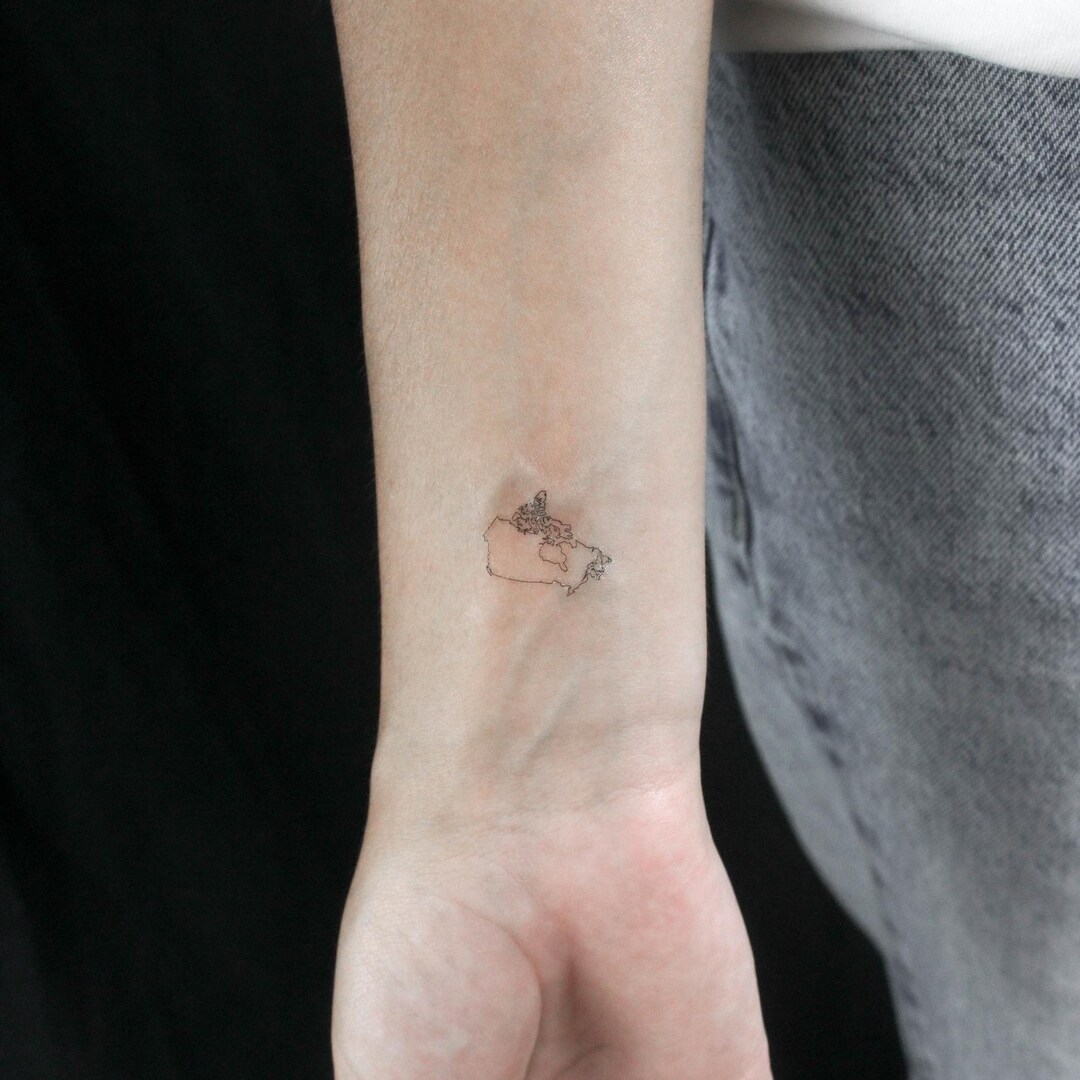 Canada Map Temporary Tattoo (set of 3) - Etsy