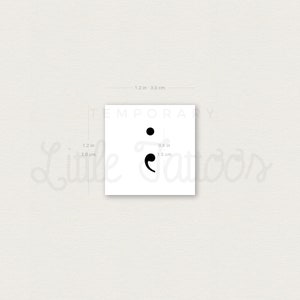 Small Semicolon Temporary Tattoo (set of 3) - Etsy