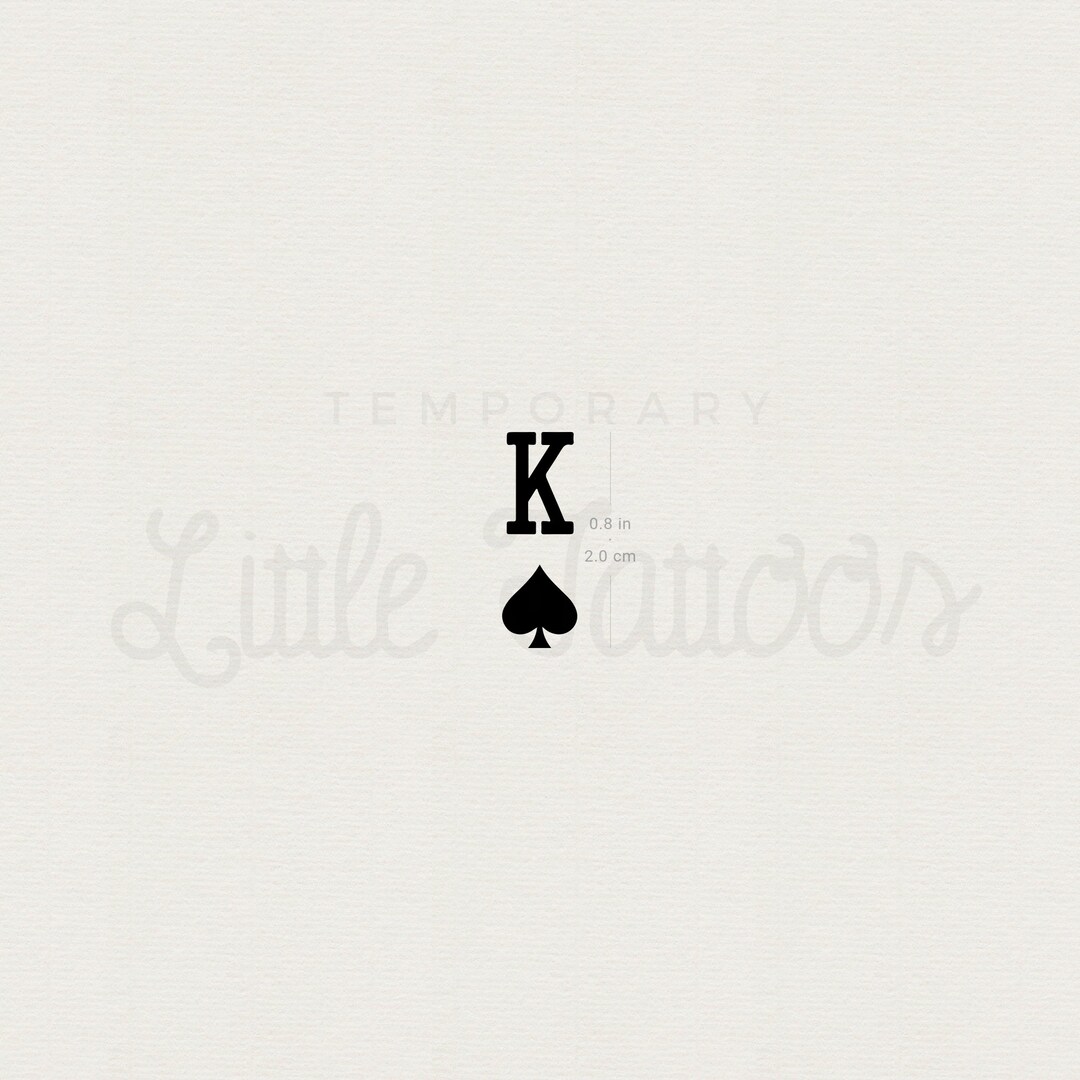 King of Spades Temporary Tattoo (set of 3) - Etsy