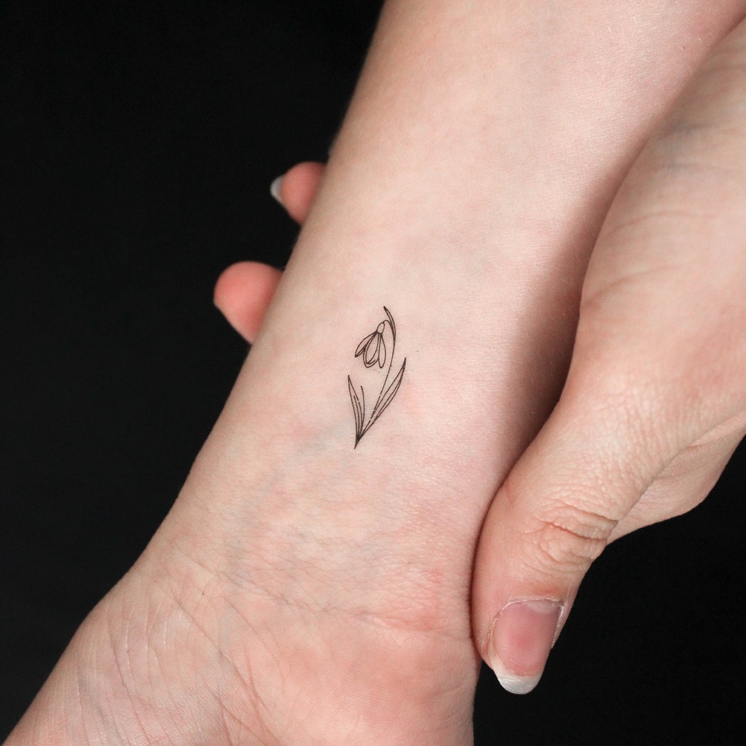 Snowdrop Temporary Tattoo (set of 3) - Etsy