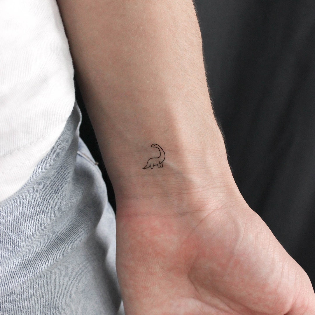 Tiny Brontosaurus Temporary Tattoo (set of 3) - Etsy