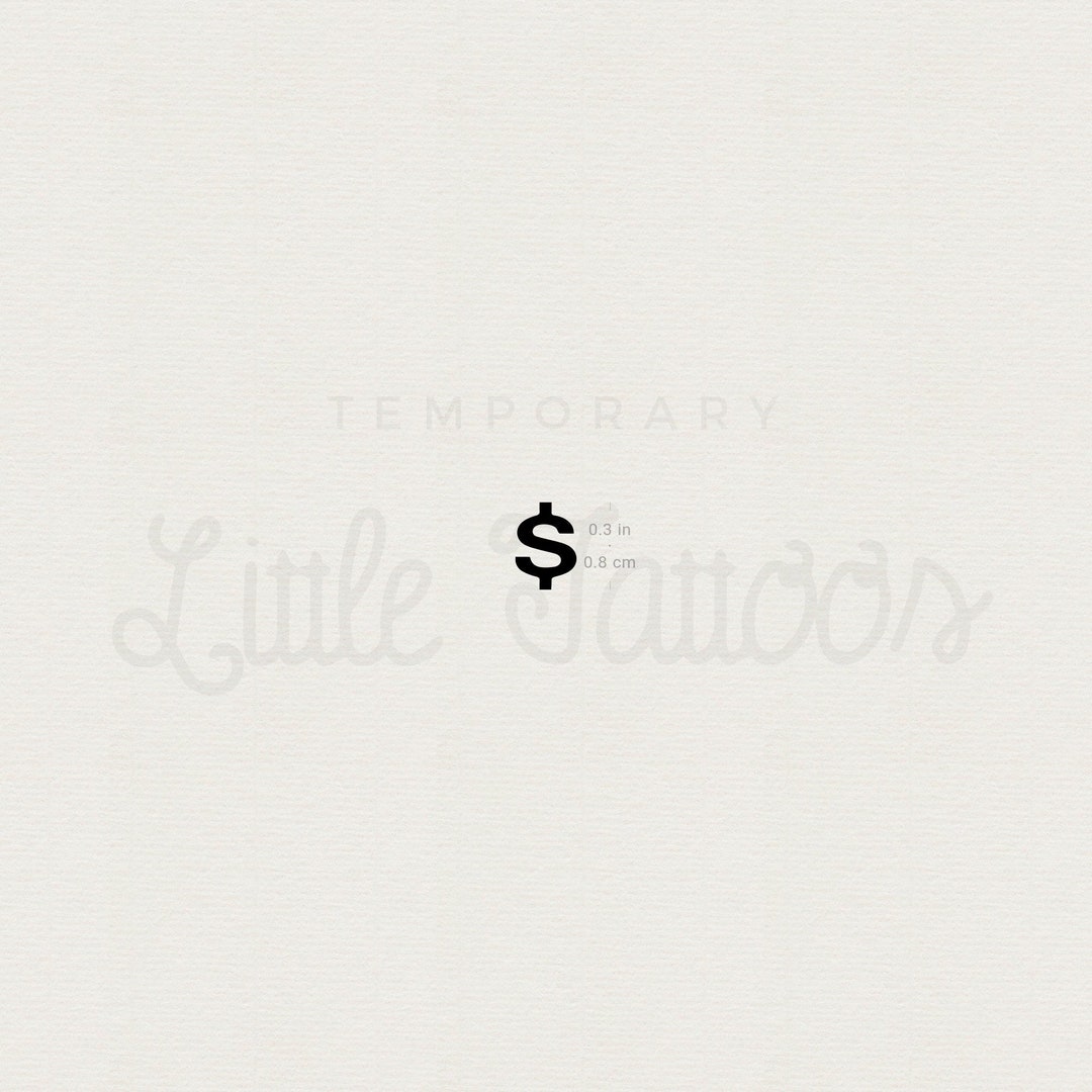 S Dollar Sign Typewriter Letter Temporary Tattoo - Etsy