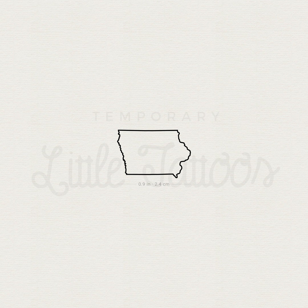 Iowa Map Outline Temporary Tattoo set of 3 - Etsy Australia