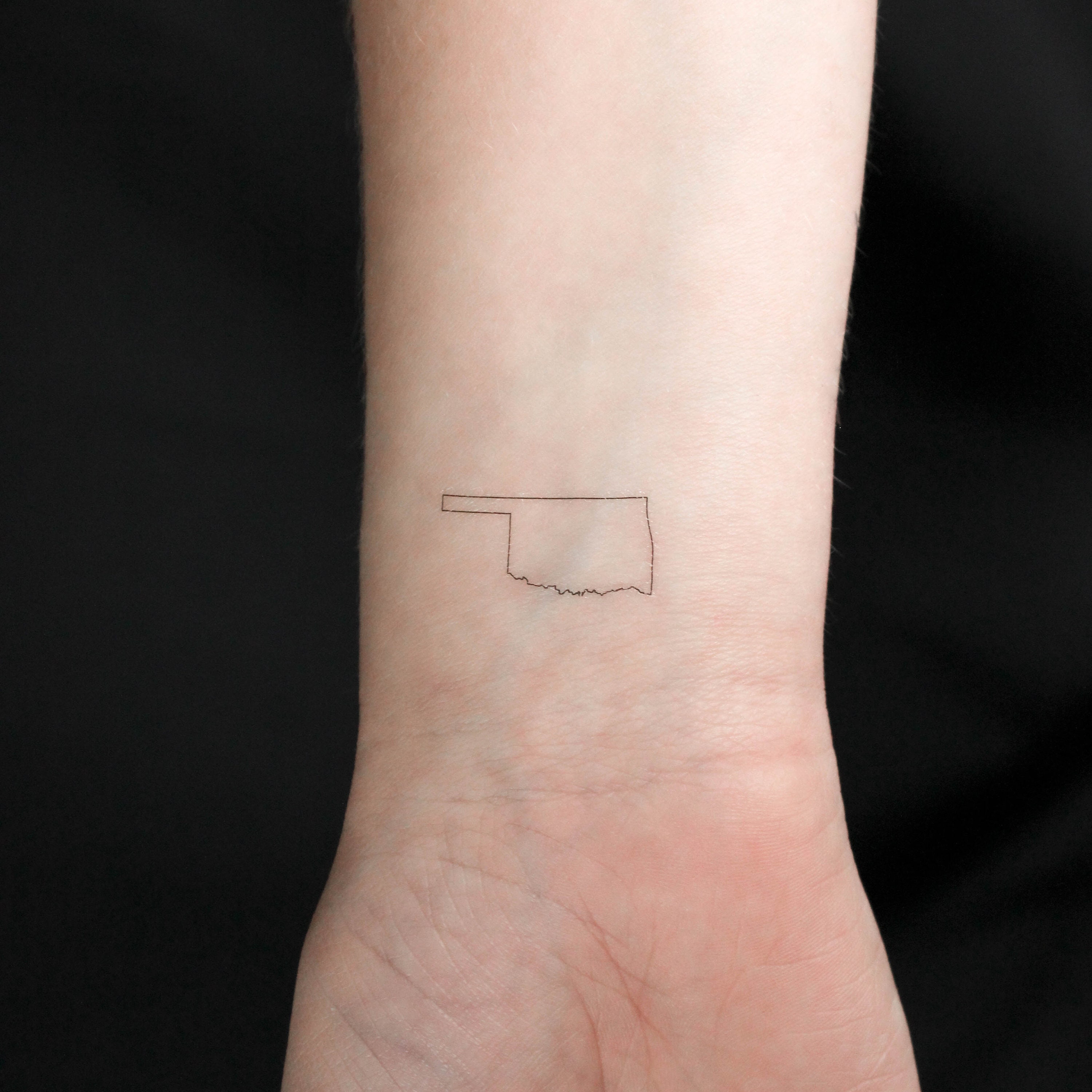 Oklahoma Map Outline Temporary Tattoo (set of 3) - Etsy