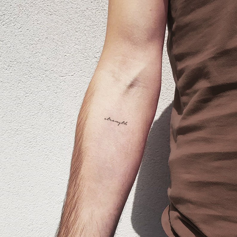 Strength Temporary Tattoo (set of 3) - Etsy