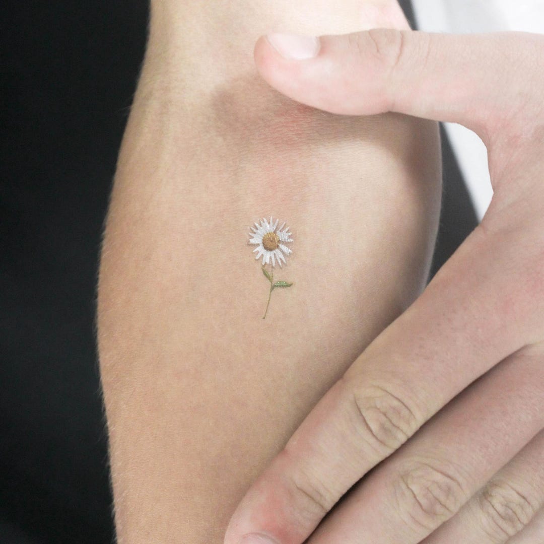 Small Daisy Temporary Tattoo set of 3 - Etsy