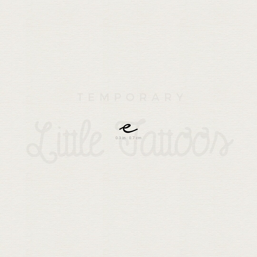 Handwritten Lowercase E Letter Temporary Tattoo set of 3 - Etsy