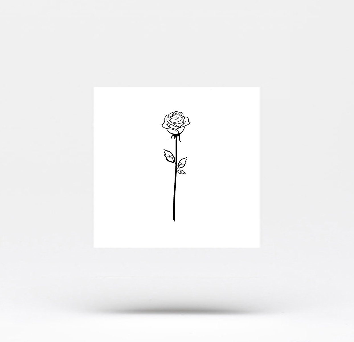 Small Fine Line Rose Outline Temporary Tattoo set of 3 | Etsy