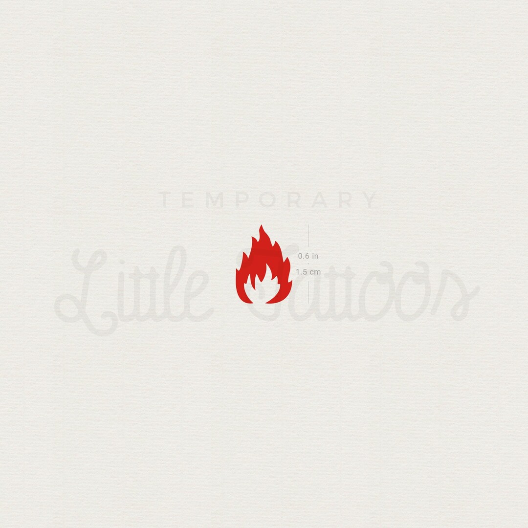 Red Fire Flame Temporary Tattoo (set of 3) - Etsy