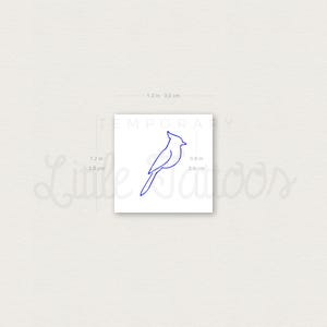 Continuous Line Blue Jay Temporary Tattoo (set of 3) - Etsy