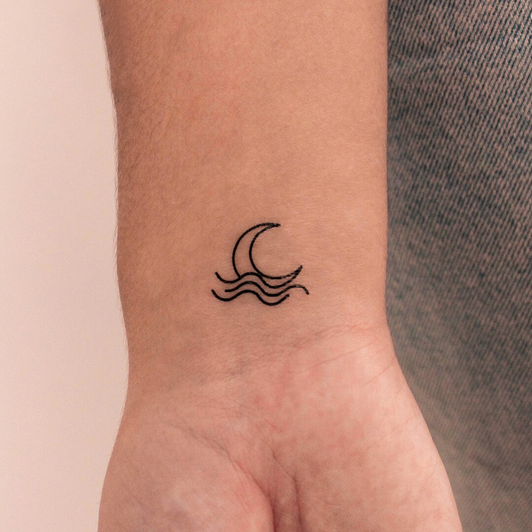 Sea Moonset Temporary Tattoo (set of 3) - Etsy