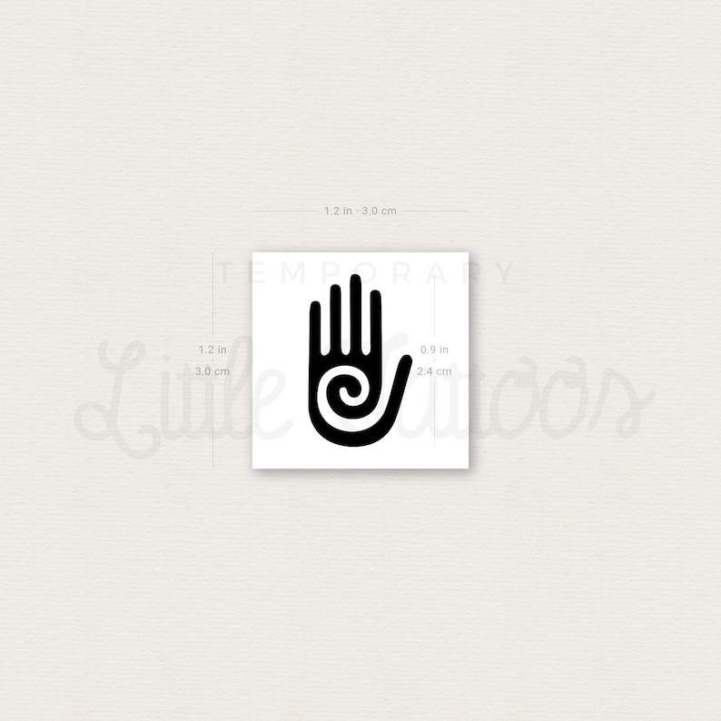 Healing Hand Hopi Symbol Temporary Tattoo (set of 3) - Etsy