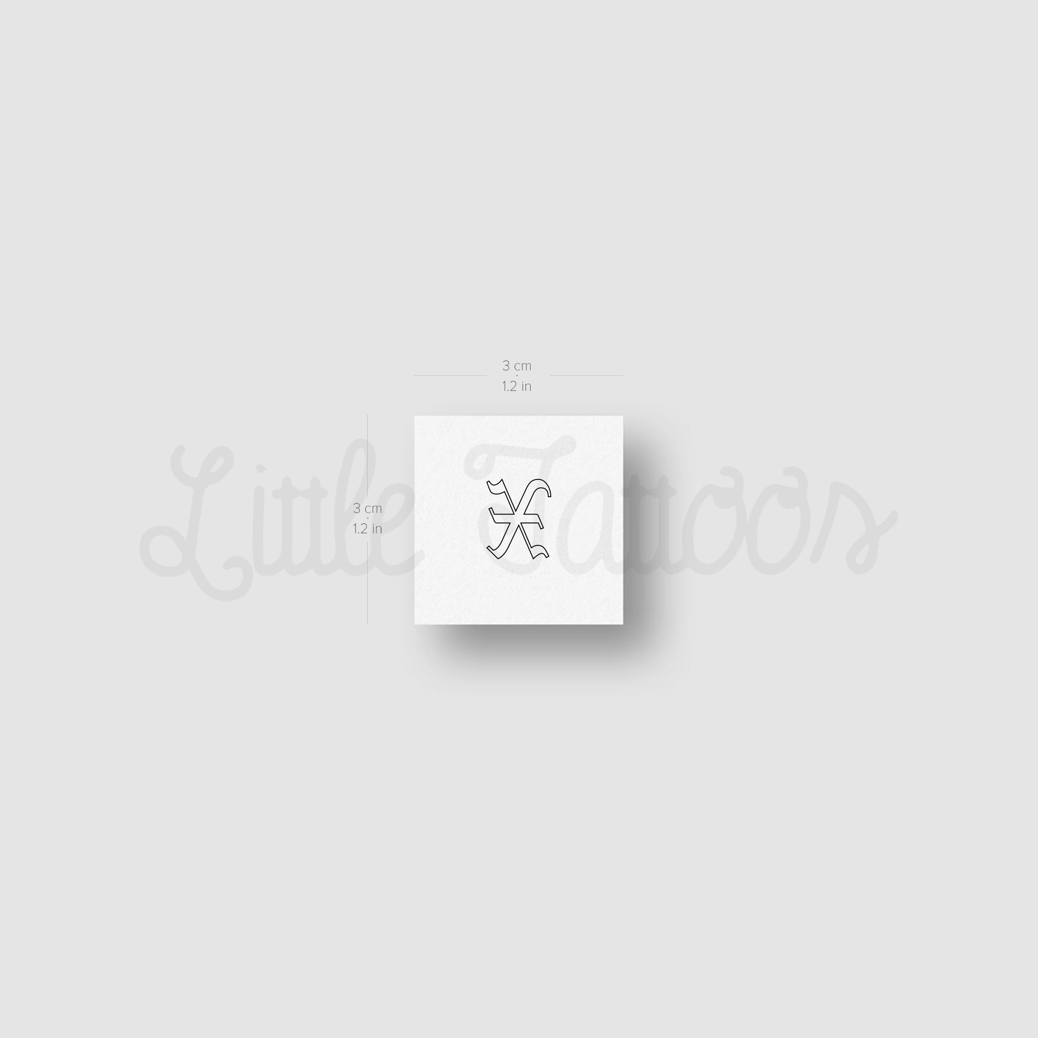 Gothic Style X Letter Temporary Tattoo set of 3 - Etsy