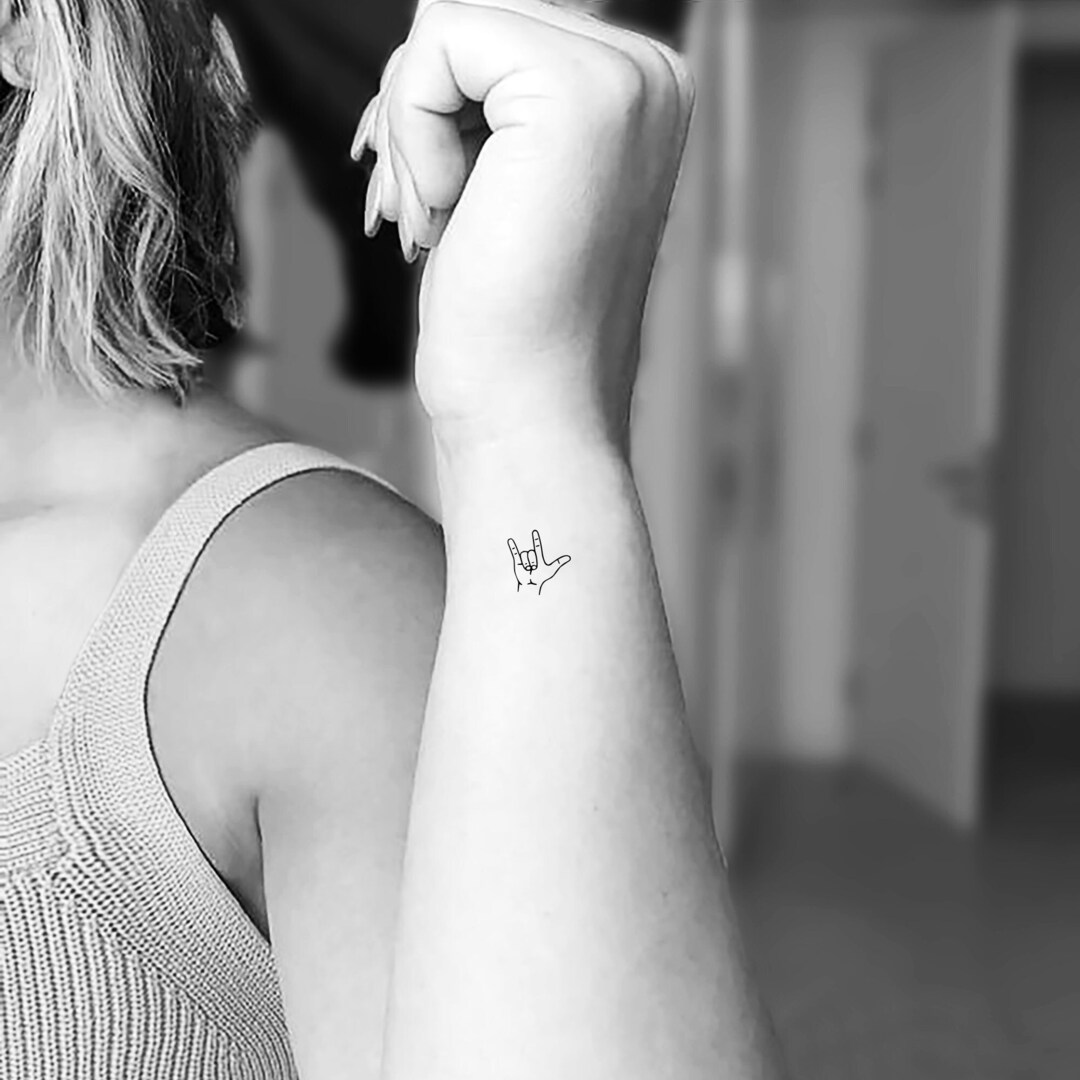 ILY Sign Language Temporary Tattoo (set of 3) - Etsy