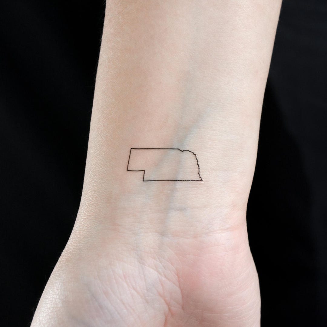Nebraska Map Outline Temporary Tattoo (set of 3) - Etsy