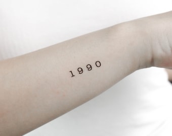 Gothic 1995 Birth Year Temporary Tattoo set of 3 - Etsy