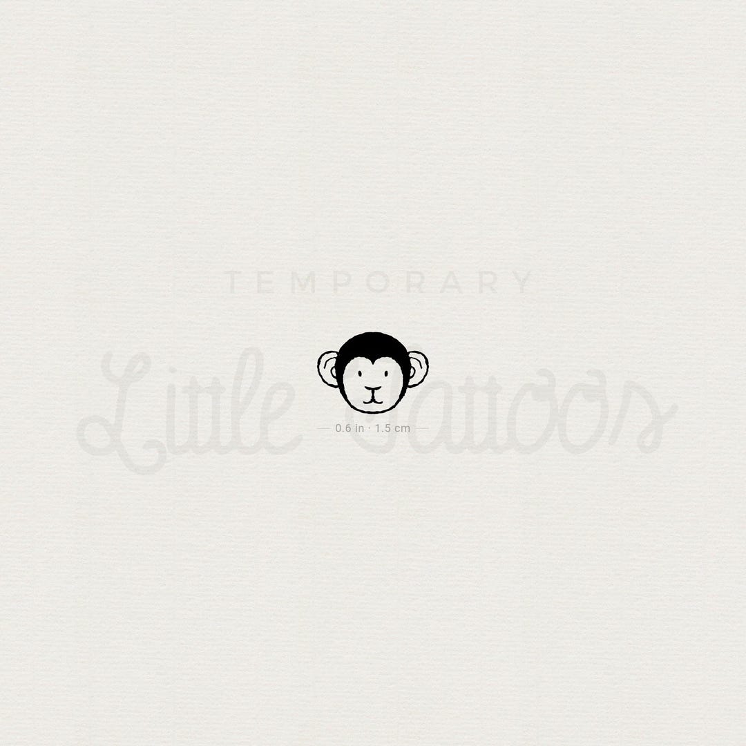 Little Monkey Face Temporary Tattoo set of 3 - Etsy