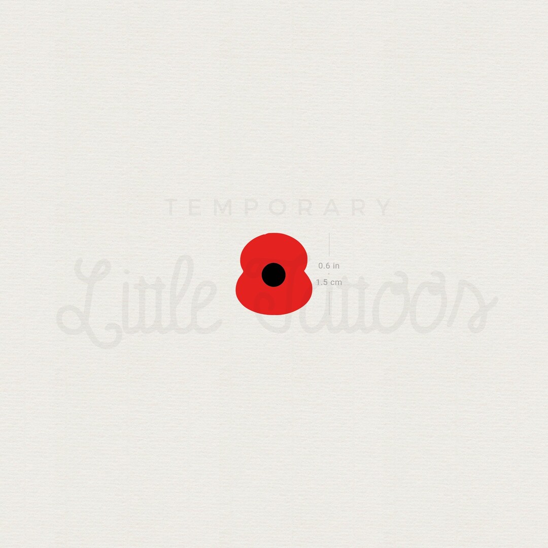 Small Remembrance Poppy Temporary Tattoo set of 3 - Etsy