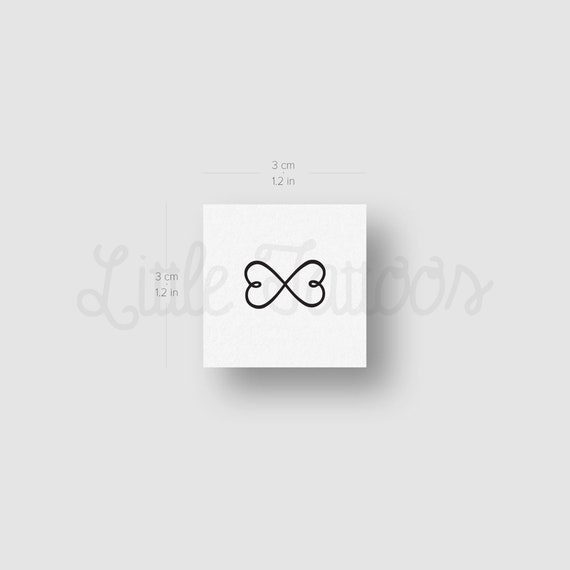 Double Heart Infinity Symbol Temporary Tattoo set of 3 | Etsy