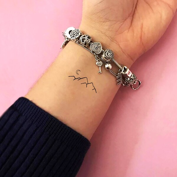 Sun Wave Natural Temporary Tattoo 2 Week Tattoo Semi Permanent Tattoo ...