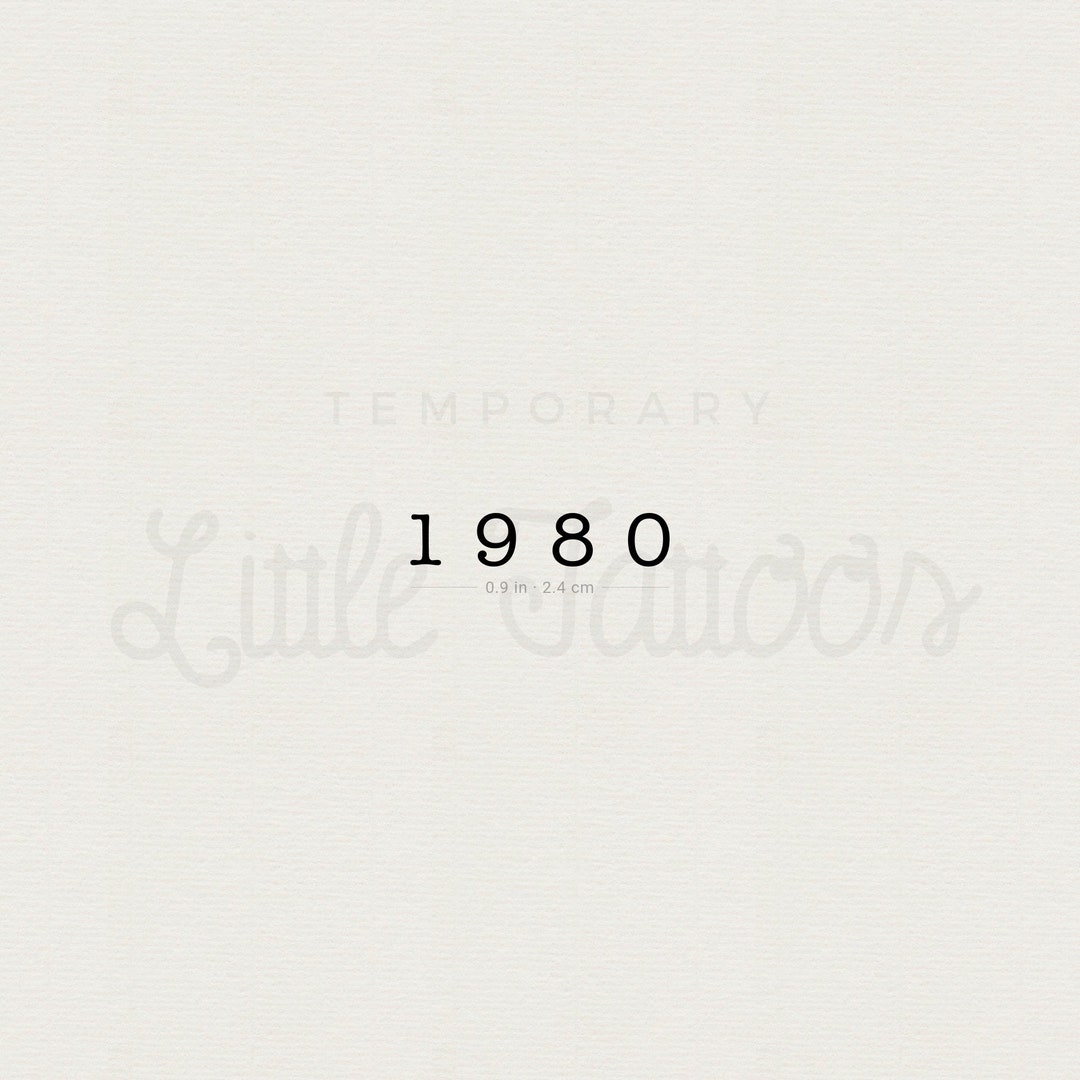 1980 Birth Year Temporary Tattoo set of 3 - Etsy