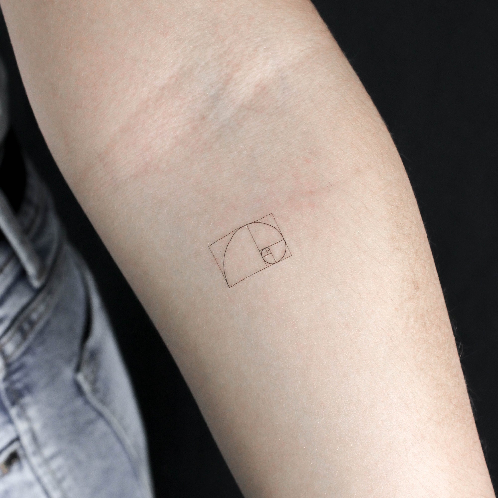 Golden Ratio Tattoo Design Golden Spiral Temporary Tattoo (Set Of 3)