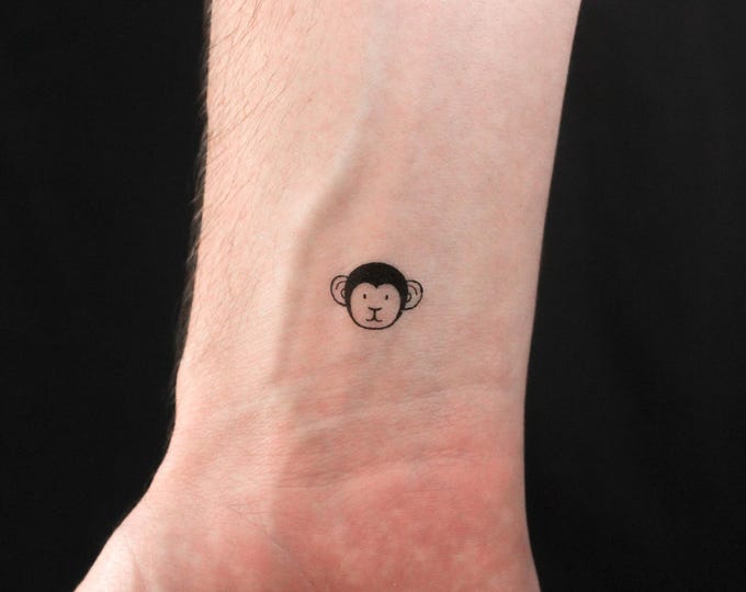 Peeking Monkey Temporary Tattoo Water Resistant Fake Body Art Set ...