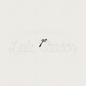 Handwritten Lowercase P Letter Temporary Tattoo set of 3 - Etsy