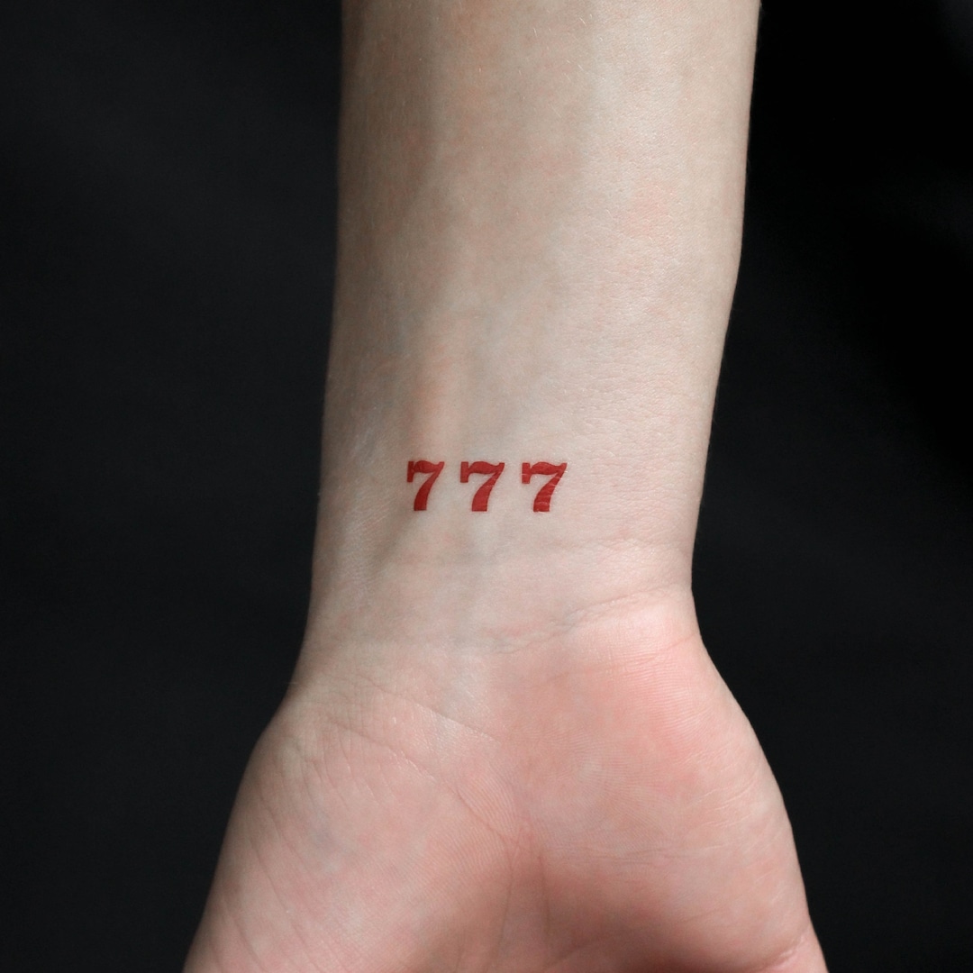 Red 777 Temporary Tattoo (set of 3) - Etsy