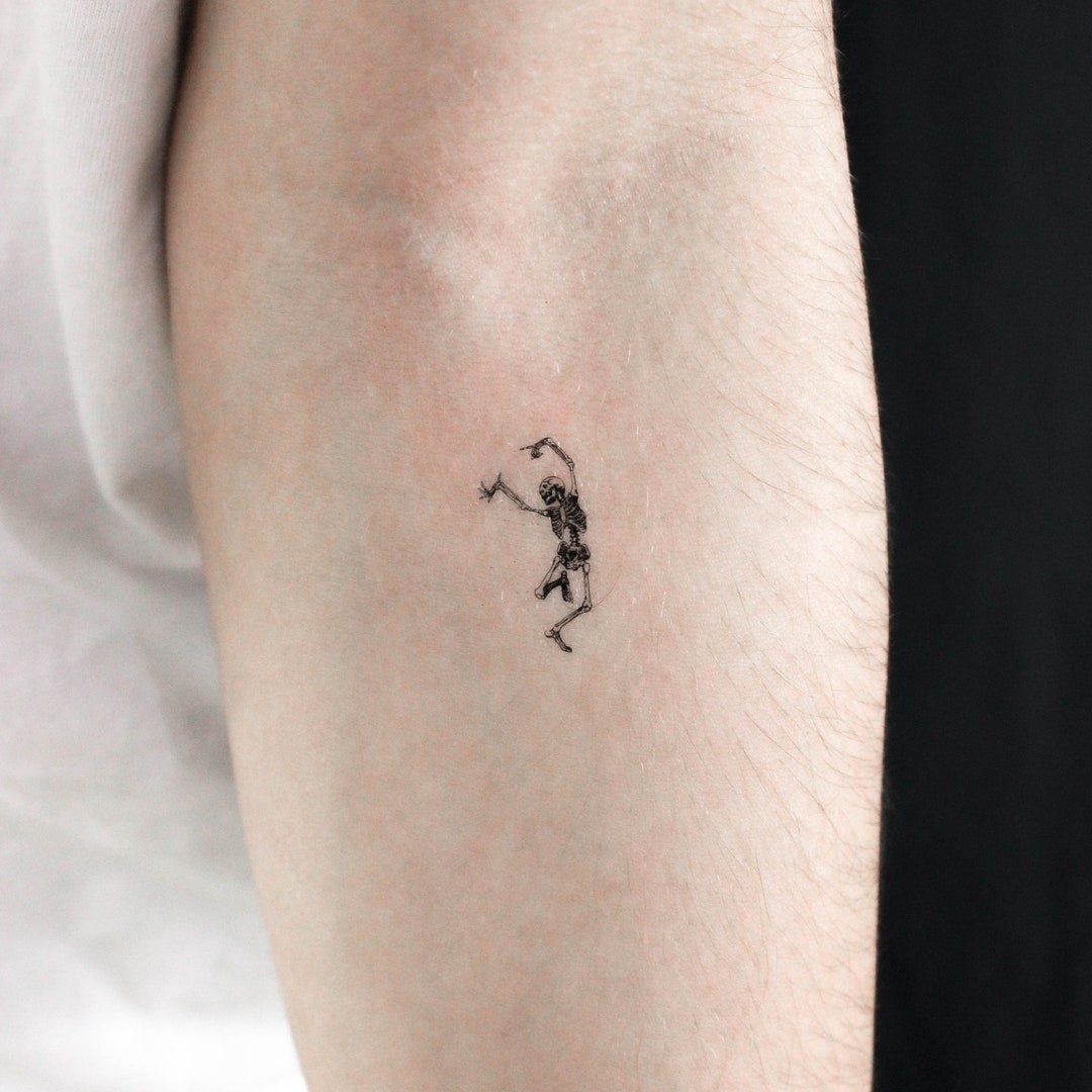 Small Dancing Skeleton Temporary Tattoo (set of 3) - Etsy