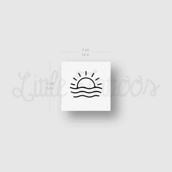 Sea Sunrise Temporary Tattoo set of 3 | Etsy