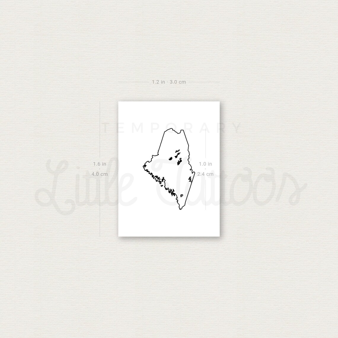 Maine Map Outline Temporary Tattoo (set of 3) - Etsy
