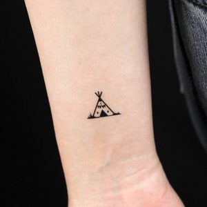 Small Tipi Temporary Tattoo (set of 3) - Etsy