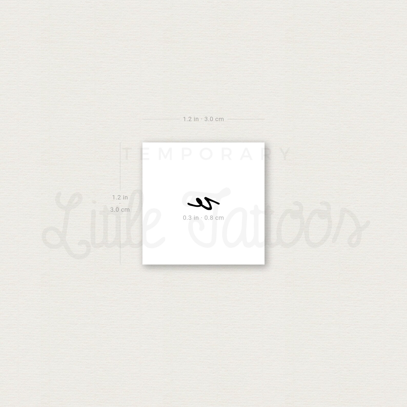 Handwritten Lowercase V Letter Temporary Tattoo (set of 3) - Etsy