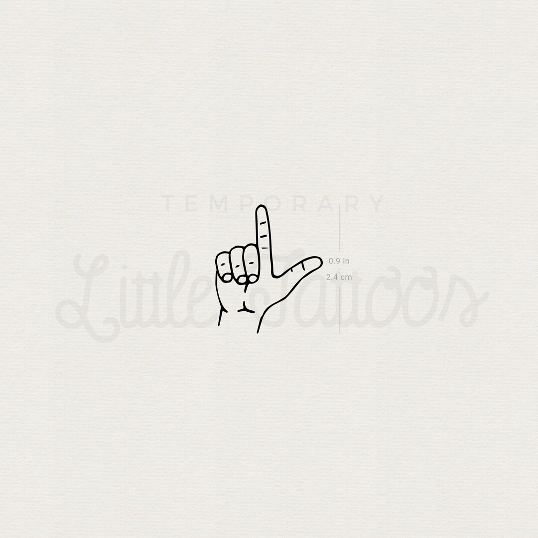 Loser Hand Gesture Temporary Tattoo set of 3 - Etsy