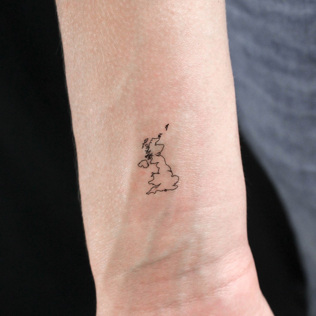 United Kingdom Map Temporary Tattoo (set of 3) - Etsy