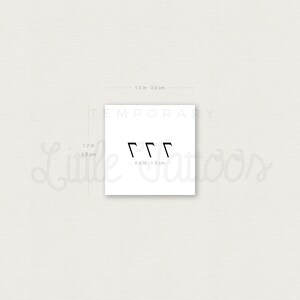777 Angel Number Temporary Tattoo (set of 3) - Etsy