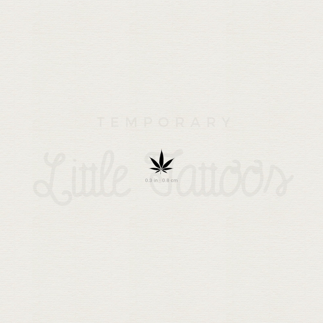 Small Marijuana Leaf Temporary Tattoo set of 3 - Etsy
