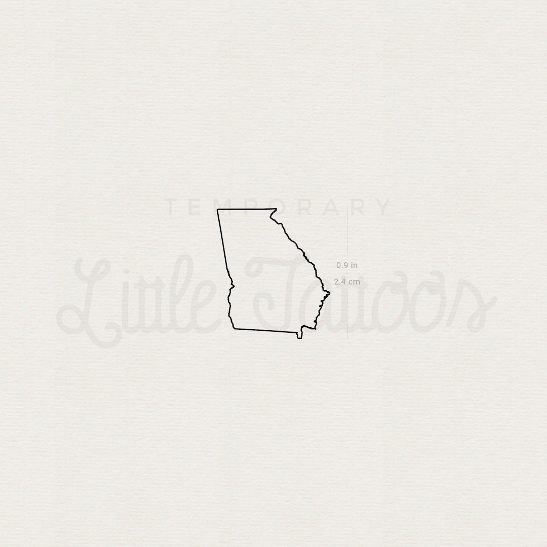 Georgia Map Outline Temporary Tattoo set of 3 - Etsy