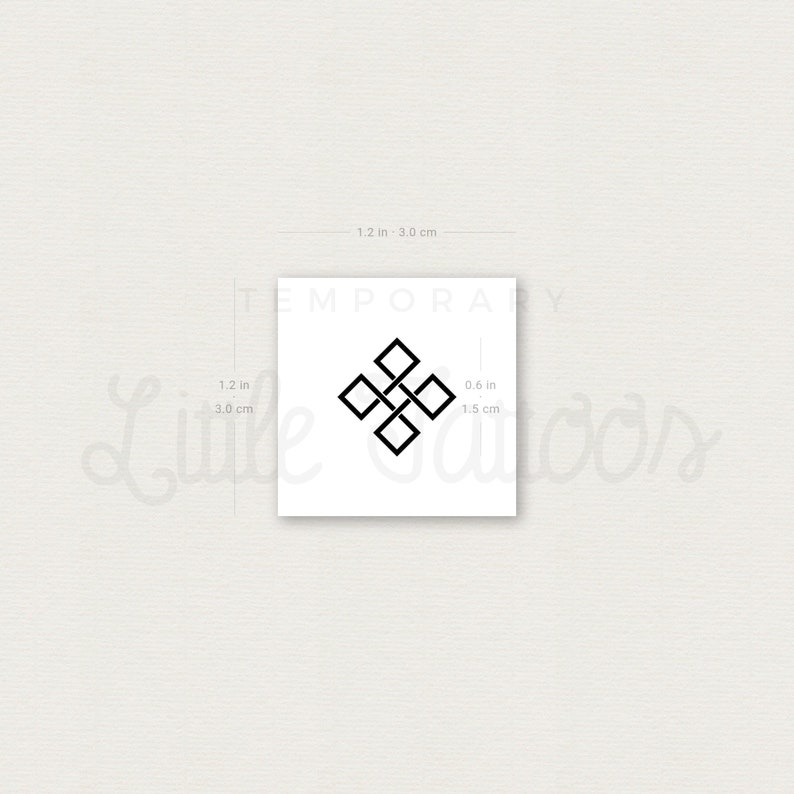 Angular Bowen Knot Temporary Tattoo (set of 3) - Etsy