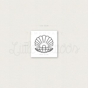 Scallop Temporary Tattoo (set of 3) - Etsy