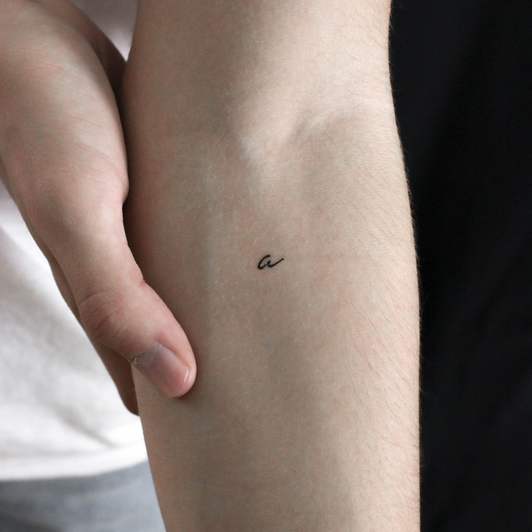 Handwritten Lowercase A Letter Temporary Tattoo (set of 3) - Etsy