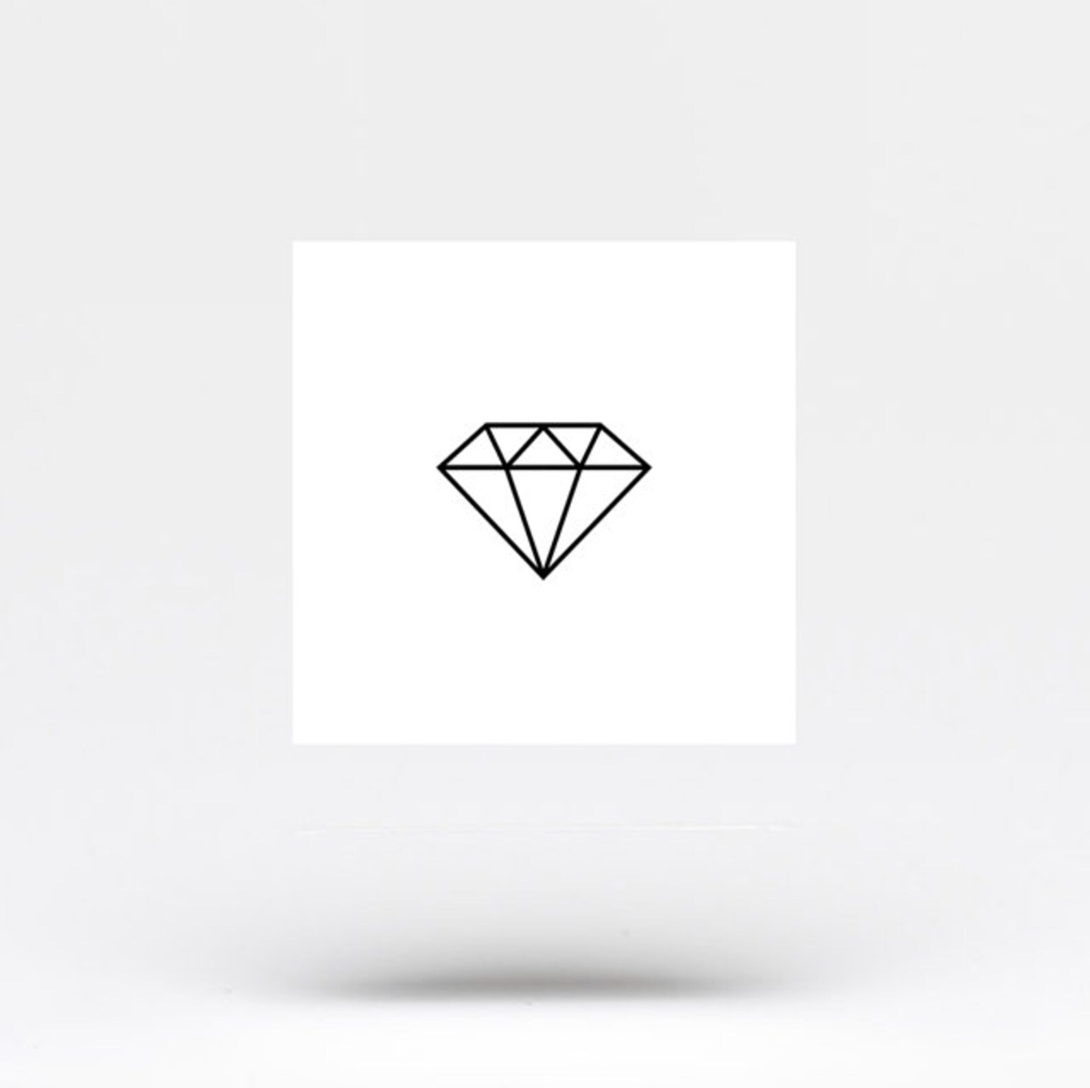 Minimalist Diamond Temporary Tattoo set of 3 | Etsy