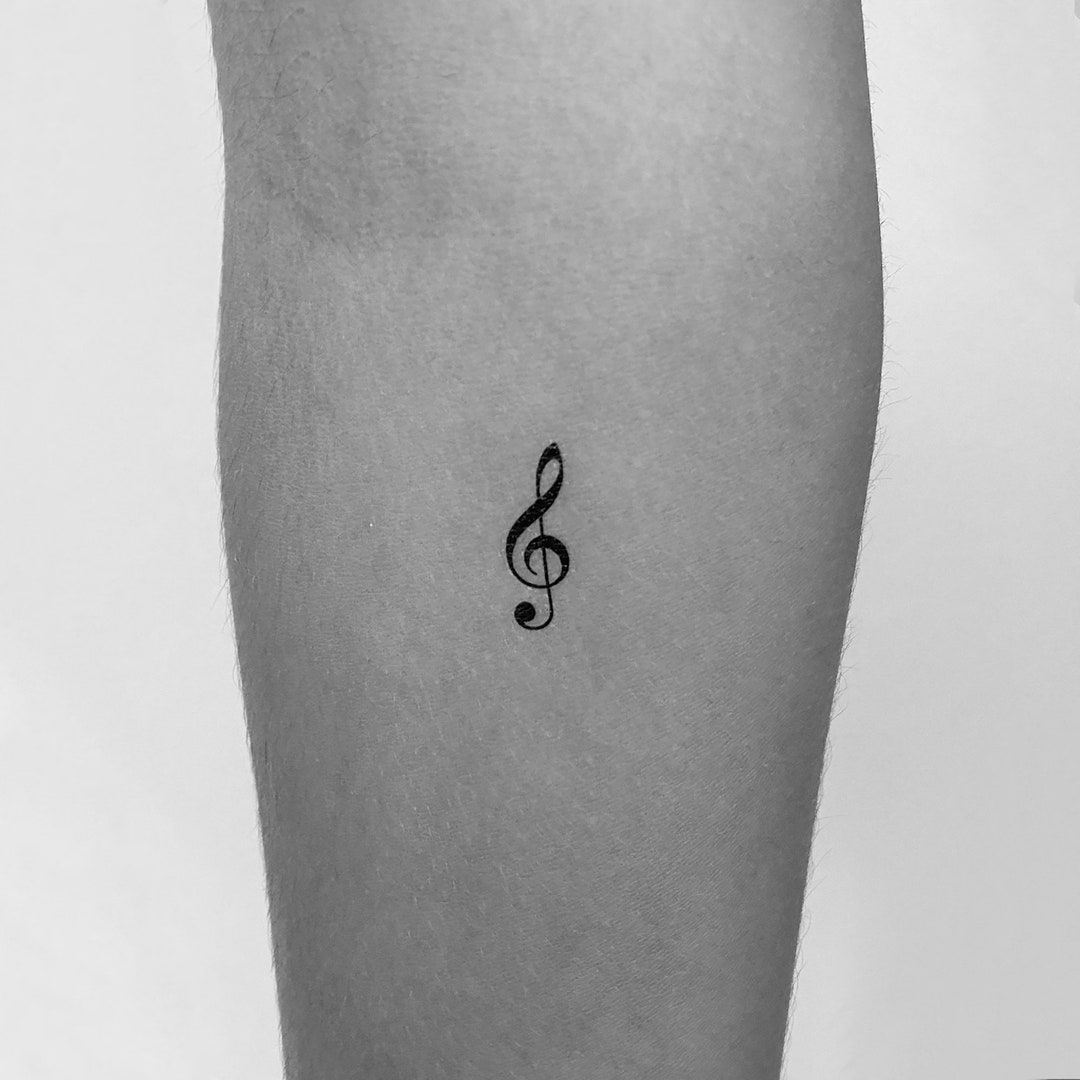 Small Treble Clef Temporary Tattoo (set of 3) - Etsy