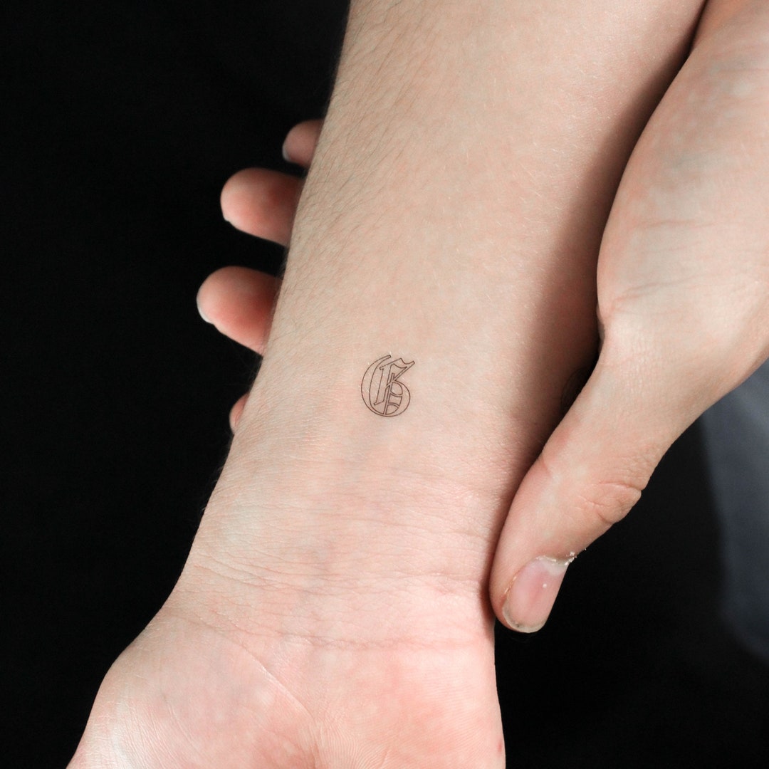 Gothic Style G Letter Temporary Tattoo (set of 3) - Etsy